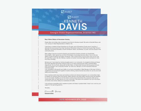 Political Campaign Letter Mailers Printing | Order Custom Campaign ...